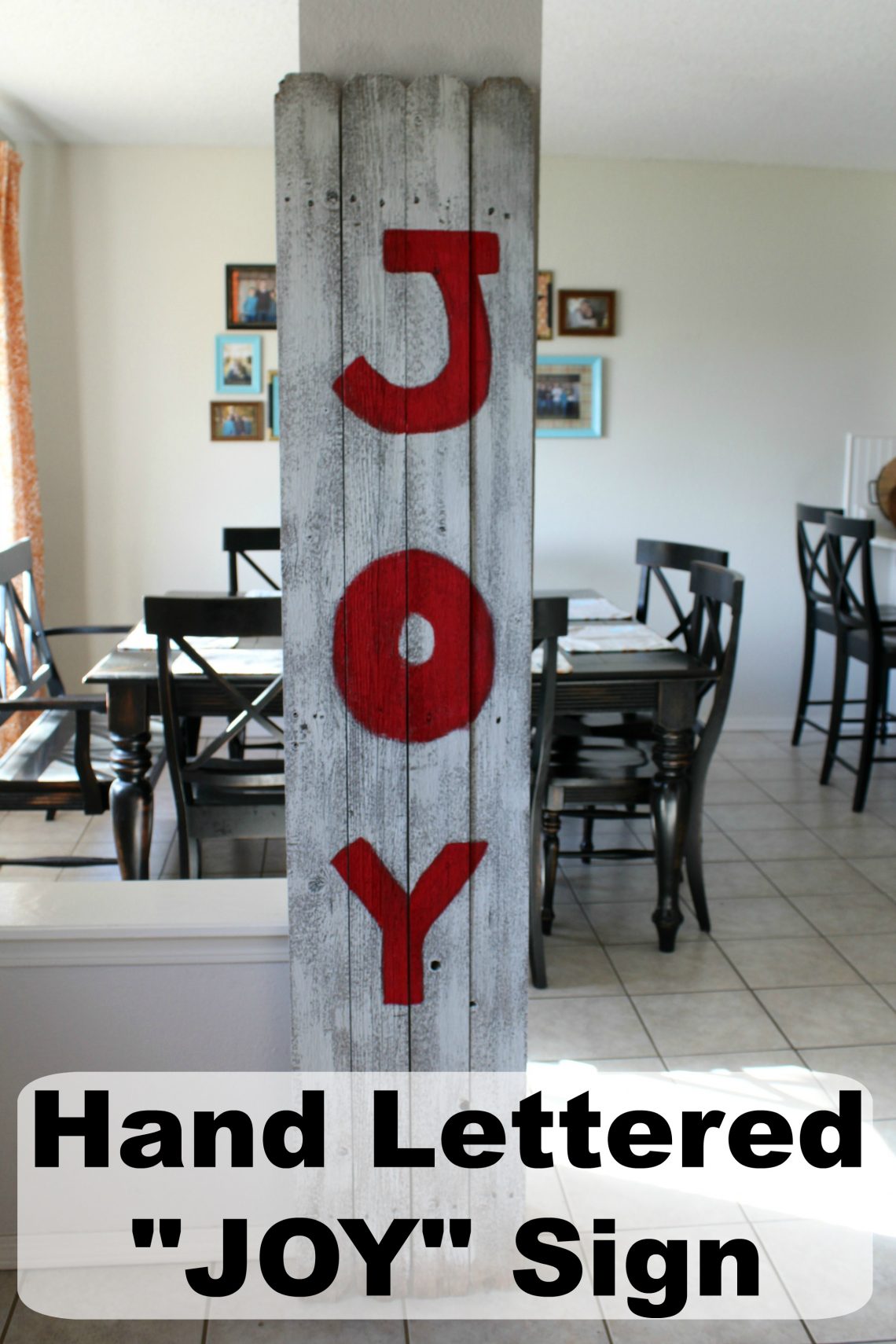 Hand Lettered Rustic JOY Sign