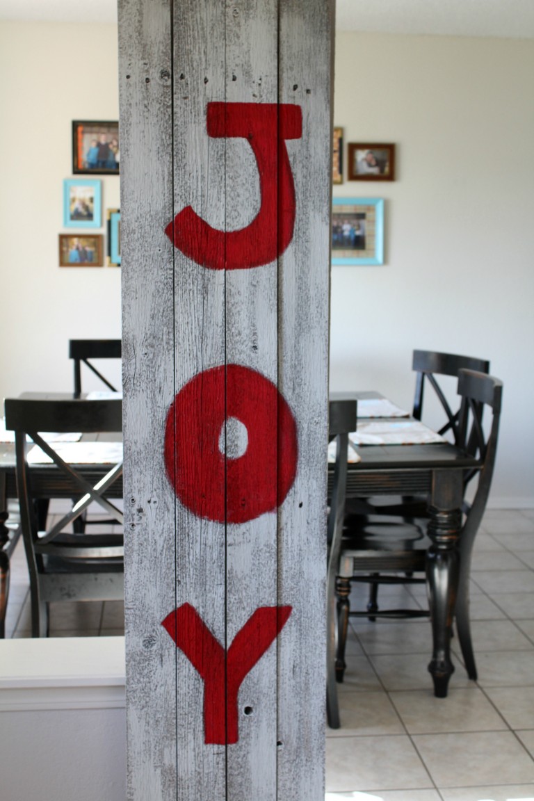 Hand Lettered Rustic JOY Sign