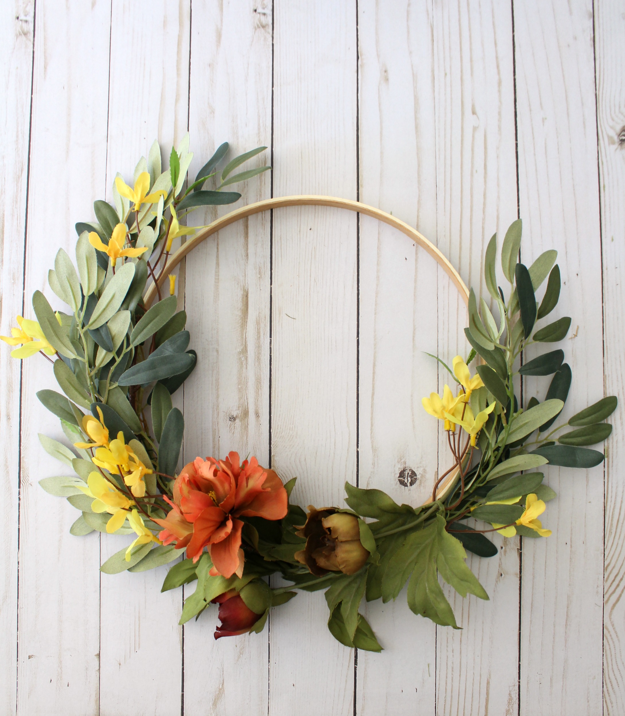 Simple DIY Fall Hoop Wreath